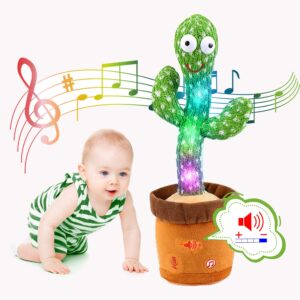 FATIRO Dancing Cactus Toys, [Upgraded] Talking Cactus Toy, Can Twist Body Imitate Speech Sing English Songs Repeat What You Say, Dancing Cactus Toy with Lighting, Funny Creative Kids Toy