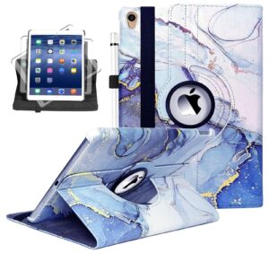 newraturner case for ipad 9.7 2018 2017 / ipad air 2 case - 360 degree rotating stand protective cover with auto sleep wake for ipad 9.7 inch 6th gen, 5th gen/ipad air 2/ ipad air (navy)