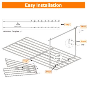 ORASANT 8x4FT Overhead Garage Storage Rack, Adjustable Ceiling Garage Rack With Flexible Studs Spacing, Heavy Duty Gauge Steel, Easy Installation, 96" Length x 48" Width