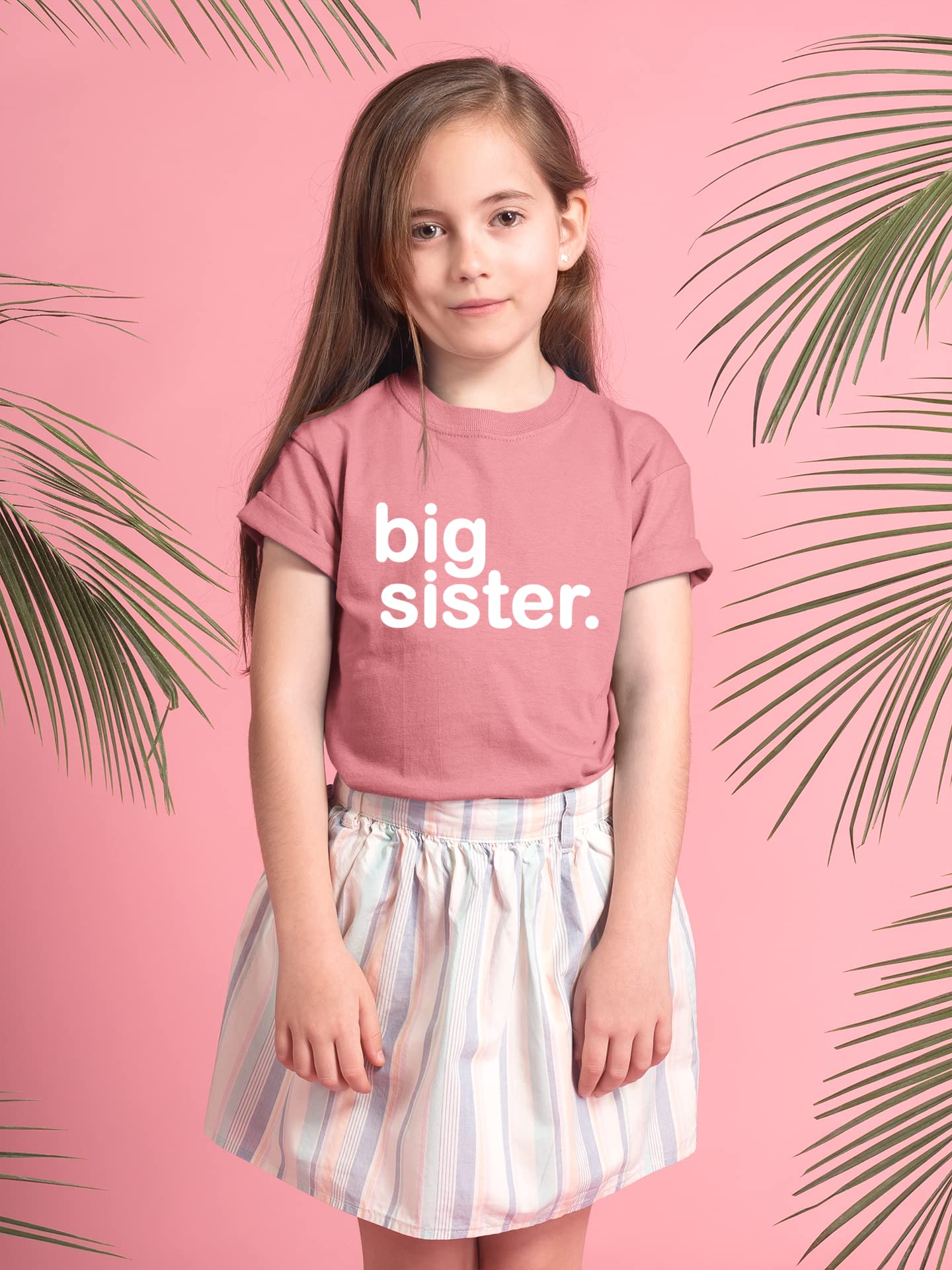 Big Sister Shirt Outfit Announcement Toddler Sibling Reveal to be 18 Months 2t 3t (2 Years, Mauve)