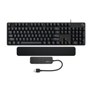 logitech g413 se mechanical gaming keyboard for windows/mac with backlit keys (black) bundle with palm rest and 4-port usb 3.0 hub (3 items)