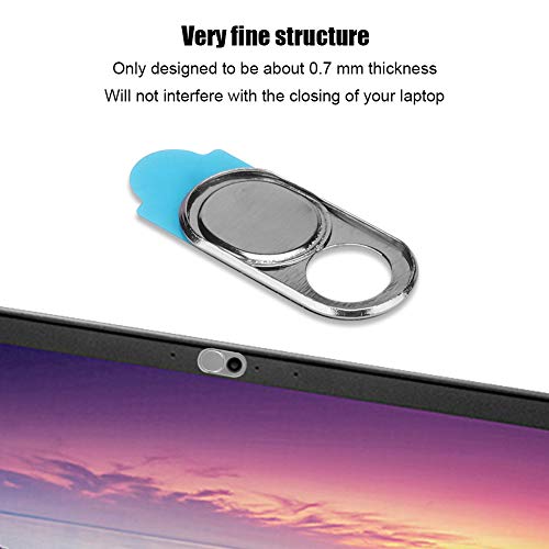 Jopwkuin Laptop Camera Cover, Lens Webcam Cover Sticker Metal Material for Desktops for Protecting Your Digital Life for Tablets(Silver)