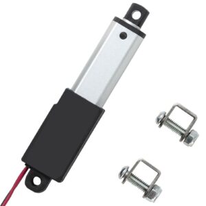 jqdml 1.2 inch 1.2" stroke 1.44lbs/6.4n micro linear actuator 12v speed 6"/sec with mounting brackets,for robotics, home automation