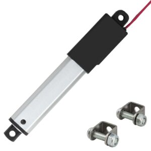 jqdml 2 inch 2" stroke dc 12v micro linear actuator 1.44lbs/6.4n speed 6"/sec with mounting brackets,for robotics, home automation