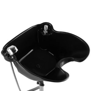 Artist hand Shampoo Bowl Portable Salon Sink with Adjustable Height and Drain; Sprinkler with Switch Hair Washing Basin Salon Chair Barber Deep Bowl