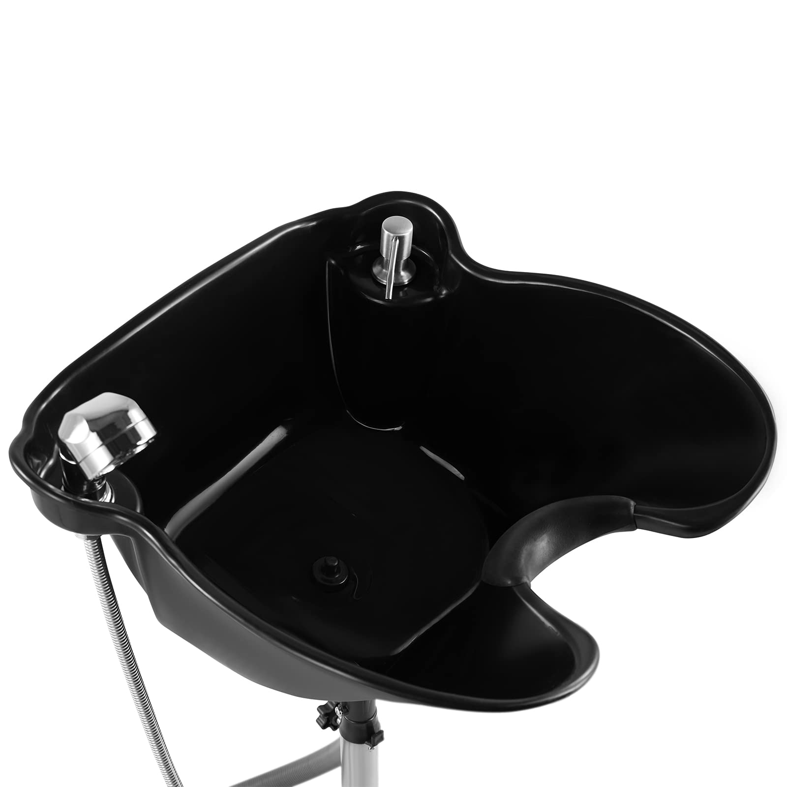 Artist hand Shampoo Bowl Portable Salon Sink with Adjustable Height and Drain; Sprinkler with Switch Hair Washing Basin Salon Chair Barber Deep Bowl