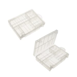 bettomshin 160mmx120mmx36mm aa/aaa/c/d battery storage case holder organizer box transparent