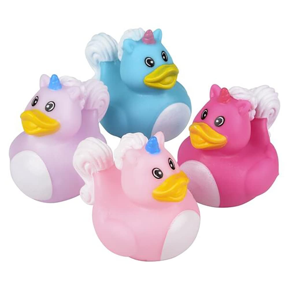 The Dreidel Company Unicorn Rubber Duck Toy Duckies for Kids, Bath Birthday Baby Showers Summer Beach and Pool Activity, 2" (6-Pack)