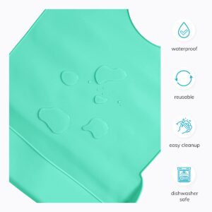 BraceAbility Silicone Adult Bib for Eating - Washable Clothing Protector, Crumb Catcher for Elderly Men, Women, Home Care