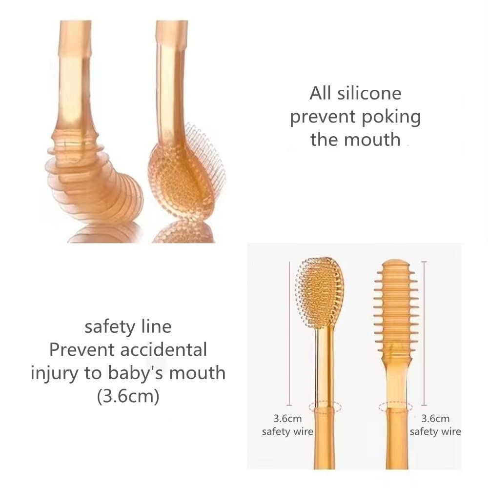 213 Nouri Liquid Silicone Baby Milk Toothbrush Tongue Brush, Oral Care Suitable for Infants, Soft Food Grade Silicone, with Dust Cover, BPA Free