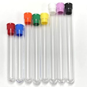 plastic test tubes with lavender caps, 16x125mm, polystyrene, karter scientific (pack of 100)