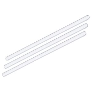 meccanixity borosilicate glass stick 5.91" length 6mm dia stir rod mixing tools with both ends round for lab kitchen science 3pcs