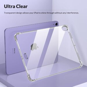 MoKo Clear Case for iPad Air 6th 11 Inch (M2) 2024, iPad Air 5th/4th Generation 10.9 Inch (2022/2020), Case with Soft TPU Reinforced Corner, Anti-Scratch Case for iPad Air 11 in & Air 10.9 in, Clear