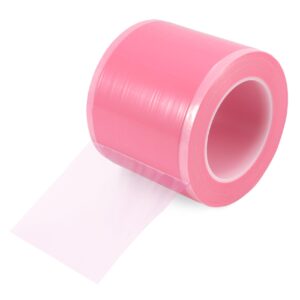 annhua barrier film dental surface barriers adhesive tape sheets, pink dental barrier tape tattoo tape 4" x 6" disposable barrier sheets with edge dispenser box - 1200 sheets|1 roll