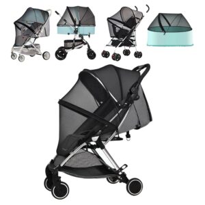 mosquito netting for baby stroller full cover breathable and stretchable net portable & durable zipper mesh mosquito net easy to install for infant car seat bassinets carrycot cradles black