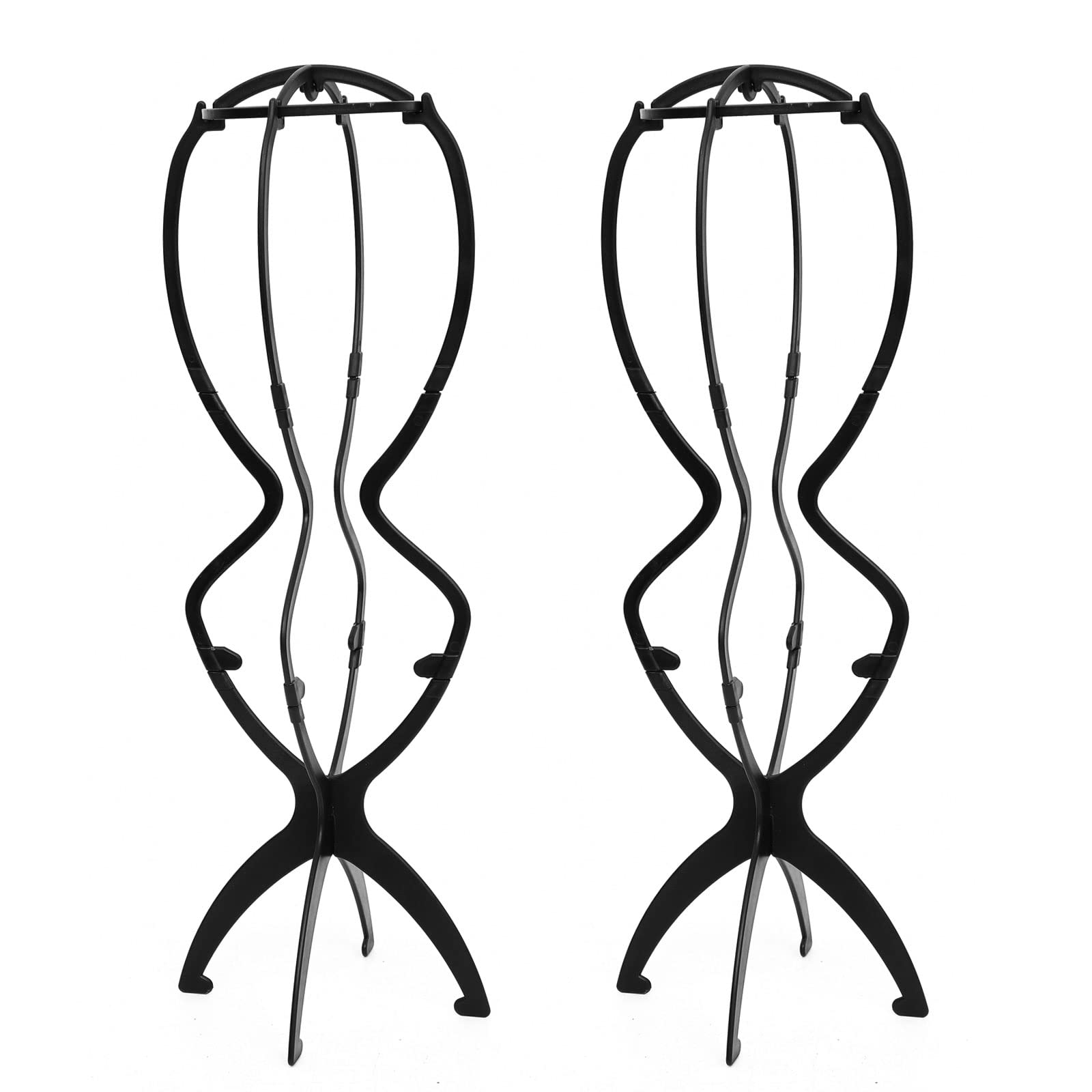 PIESOYRI Tall Wig Stands, High Wig Holders for Long Wigs, 19.7", Portable Collapsible Wig Stands for Storage, Display (2 Count-Pack)