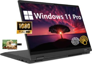 new lenovo flex 5 2-in-1 convertible business laptop, 14” fhd touchscreen, amd ryzen 7 5700u, windows 11 pro, 16gb ram 1tb ssd,32gb durlyfish usb card