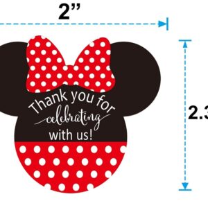 Mouse Stickers Vinyl Chalkboard Stickers 2.38 x 2In Thank You Stickers Mouse Head Stickers-200 Pcs PVC Stickers for Envelope Seals Birthday Party Baby Shower Decor