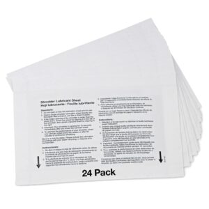 paper shredder lubricant sheets, shredder sharpening & lubricating sheets, mess-free easy to use - 5.5" x 2.8-24 pack