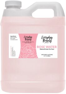 rose water facial toner - 32oz bulk alcohol-free vegan all natural refreshing for face and hair - uplifts, calming & soothing for all skin types