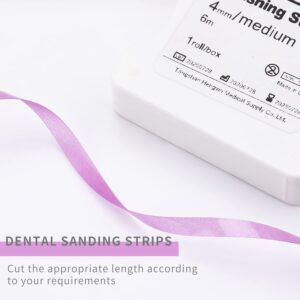 faruijie Dental Polishing Strip - Dental File for Teeth Deep Teeth Cleaning Tool Teeth Abrasive Finishing Strip Sanding Grinding Dental Sandpaper 4mm x 6M