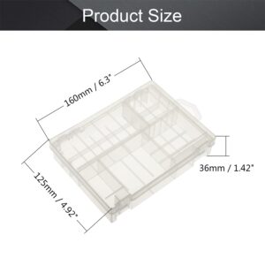 Bettomshin 160mmx120mmx36mm AA/AAA/C/D Battery Storage Case Holder Organizer Box Transparent