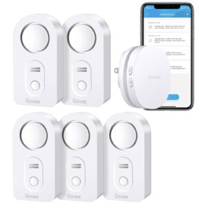 govee wifi water sensor 3 pack, 100db adjustable alarm bundle with govee water detectors 2 pack, 100db adjustable audio alarm sensor