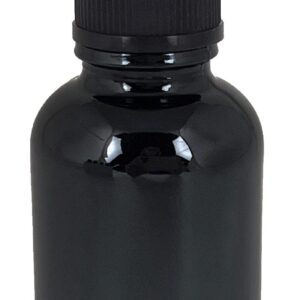 Vivaplex, 12, Black, 1 oz Glass Bottles, With Glass Eye Droppers