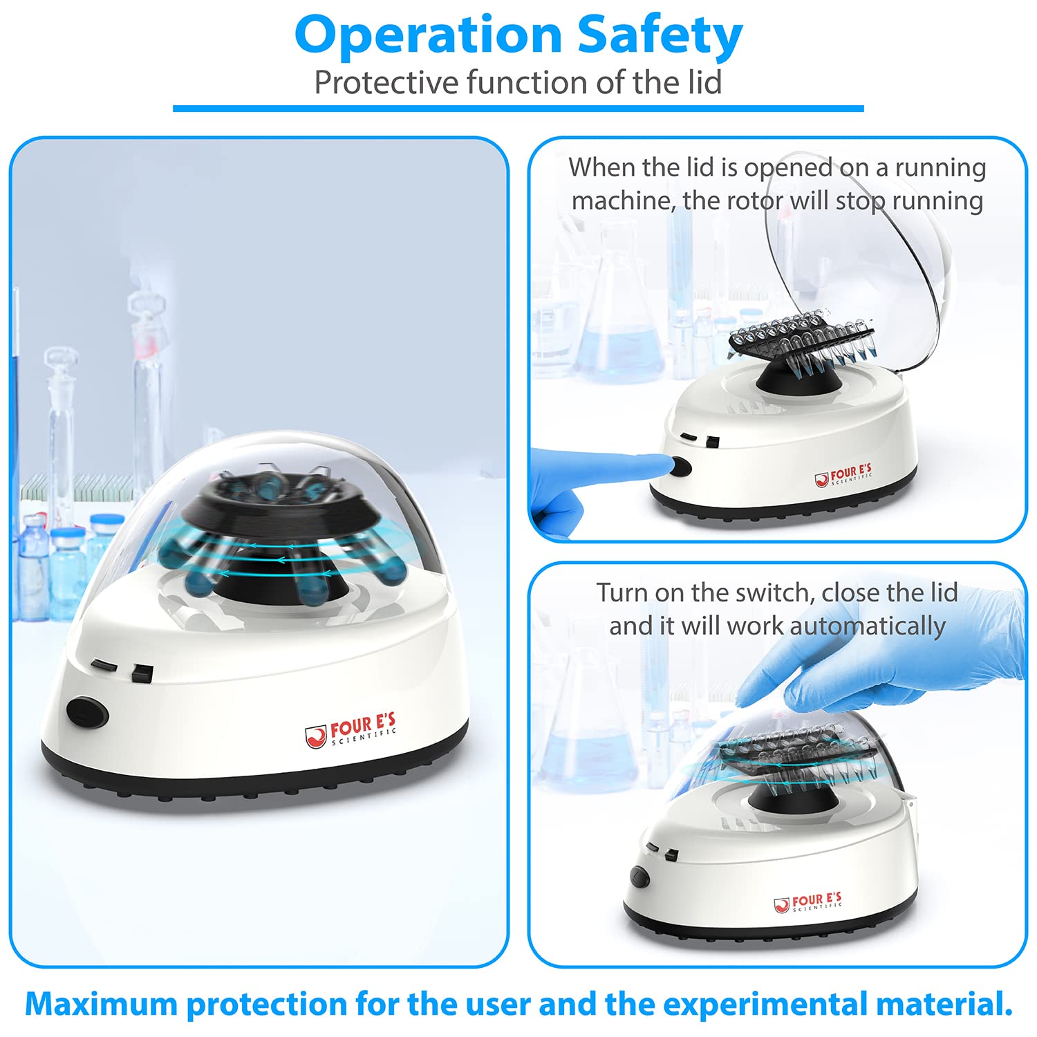 FOUR E'S SCIENTIFIC Laboratory Vortex Mixer with Mini Centrifuge 5400rpm