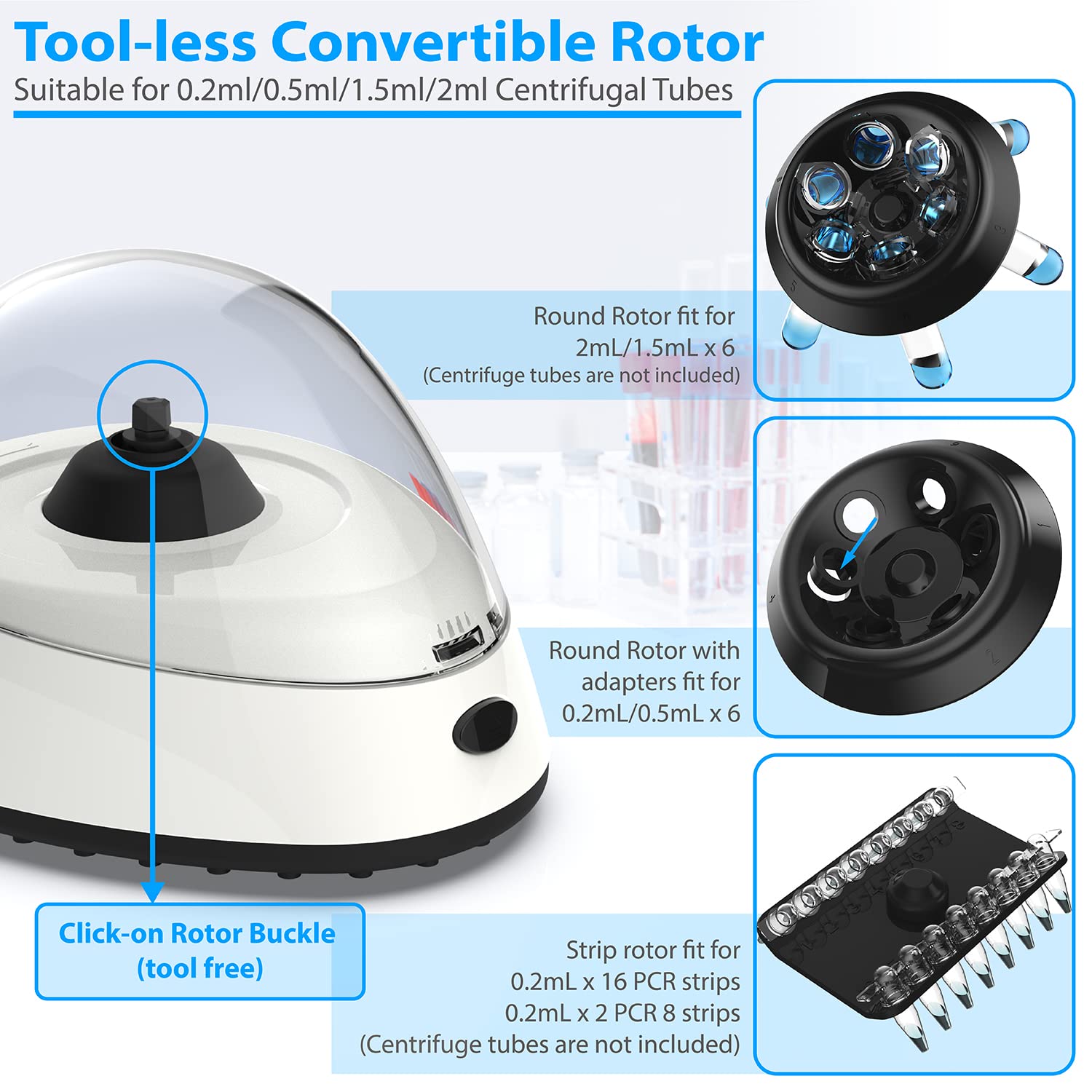 FOUR E'S SCIENTIFIC Laboratory Vortex Mixer with Mini Centrifuge 5400rpm