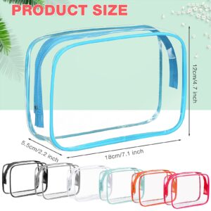 Reginary 16 Pack Clear Cosmetic Bag, Transparent Toiletry Bag Travel Pouch with Zipper Makeup Cosmetic Bag for Women Men Traveling Vacation Organization Business Trip Home, 8 Colors