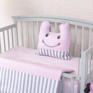 Mini Baby0 Cotton 3 pcs Baby Bedding Set for Girls for Boys (Smile 3 PCS, Pink)