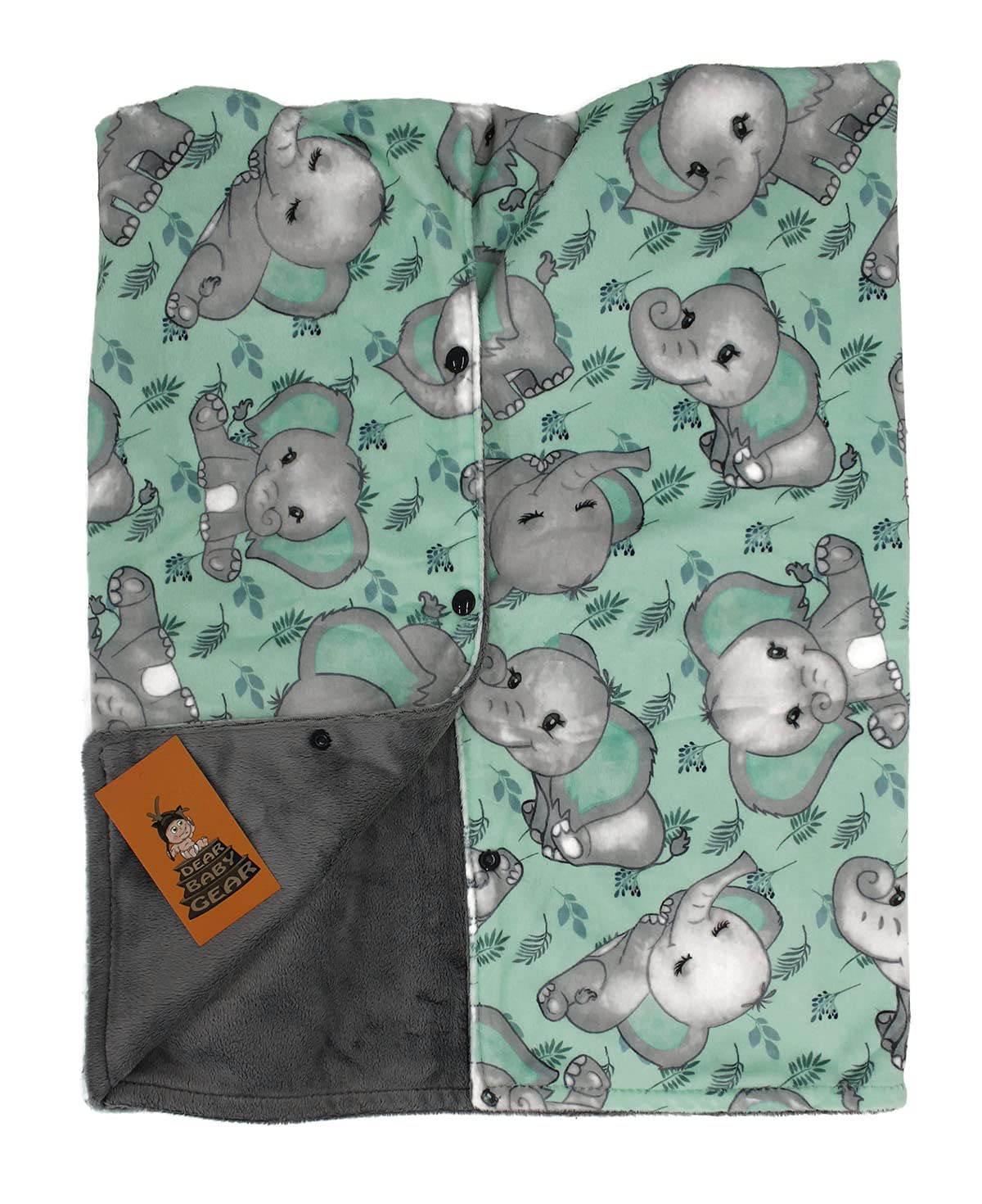 Dear Baby Gear Car Seat Canopy - Premium Infant Car Seat Cover - Maximum Protection/Style - Breathable Car Seat Canopy for Boys - Watercolor Elephant Safari Jungle Print/Custom Print - 40"x30"