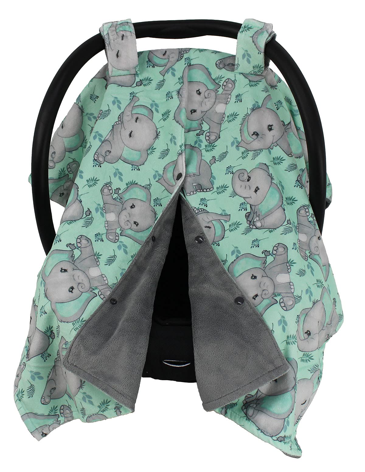 Dear Baby Gear Car Seat Canopy - Premium Infant Car Seat Cover - Maximum Protection/Style - Breathable Car Seat Canopy for Boys - Watercolor Elephant Safari Jungle Print/Custom Print - 40"x30"