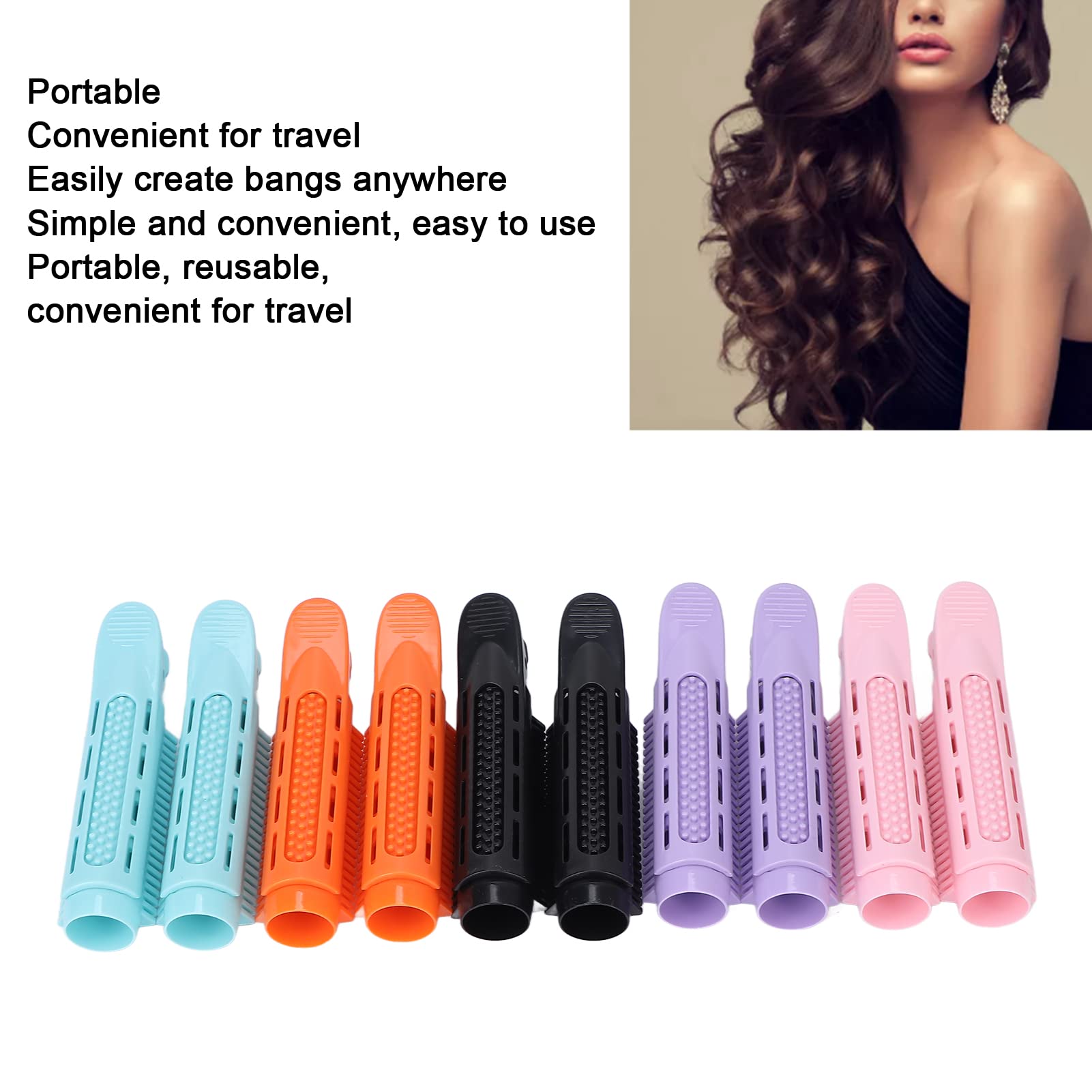 FILFEEL Volumizing Hair Curling Tools - 10pcs Root Clips, Spiral Clamps for Natural DIY Curly Hairstyling