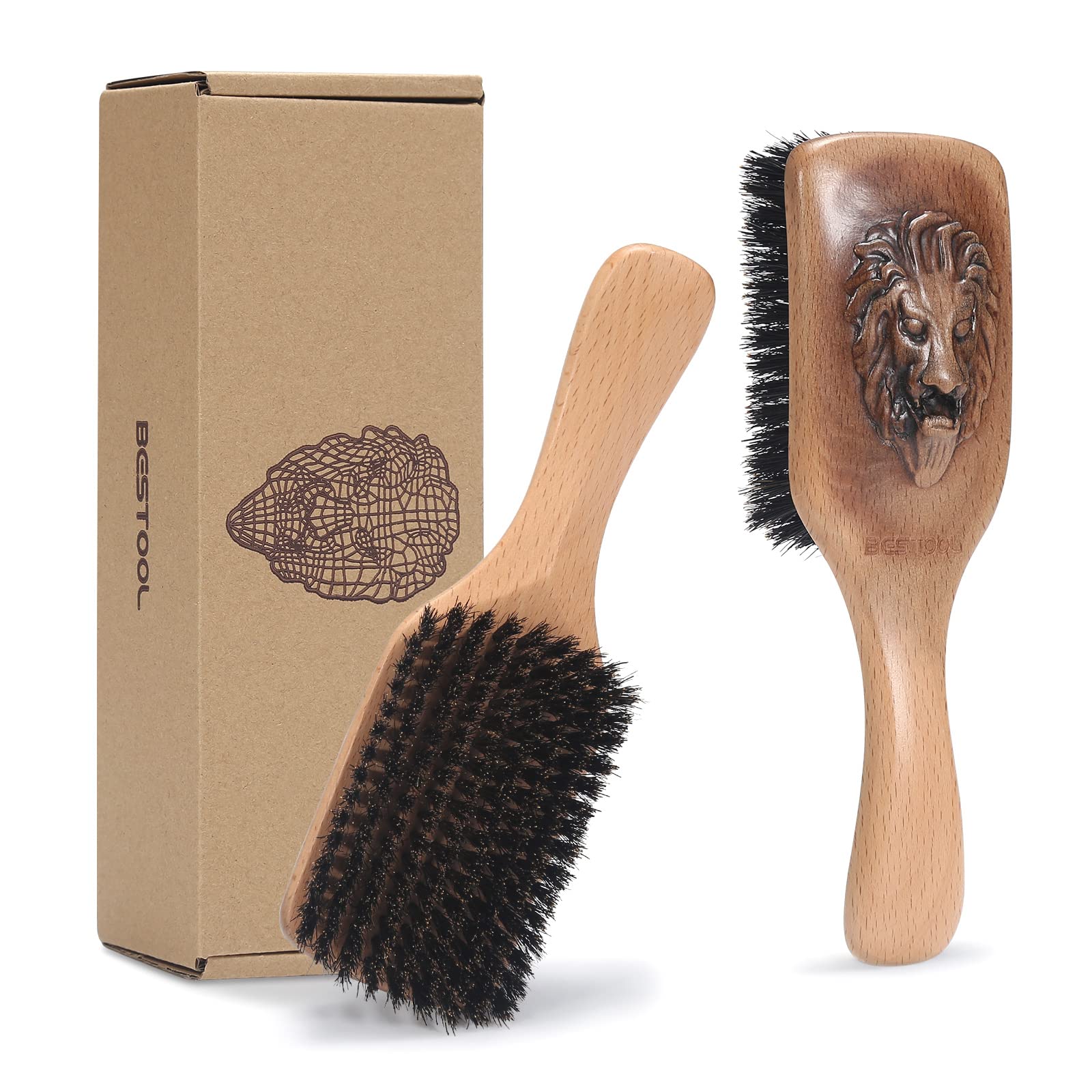 BESTOOL 100% Pure Boar Bristle Hair Brush - Premium Design for Fine to Medium Hair, Enhancing Texture and Vibrancy