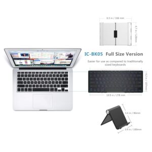 iClever BK05 Bluetooth Keyboard with 3-Color Backlight, Bluetooth 5.1 Multi-Device Foldable Keyboard with Aluminum Alloy Base for iOS Windows Android Tablets, Smartphones, Laptops, PC and More