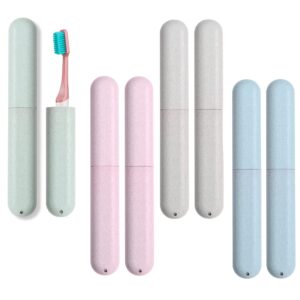 yunking 8 pack travel toothbrush case plastic portable toothbrush holder for travel, business, home, camping, school