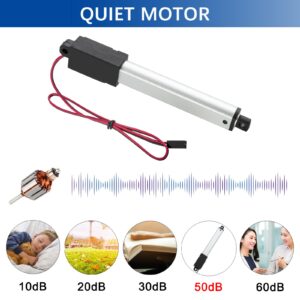 JQDML 1.2 Inch 1.2" Stroke 1.44lbs/6.4N Micro Linear Actuator 12V Speed 6"/sec with Mounting Brackets,for Robotics, Home Automation