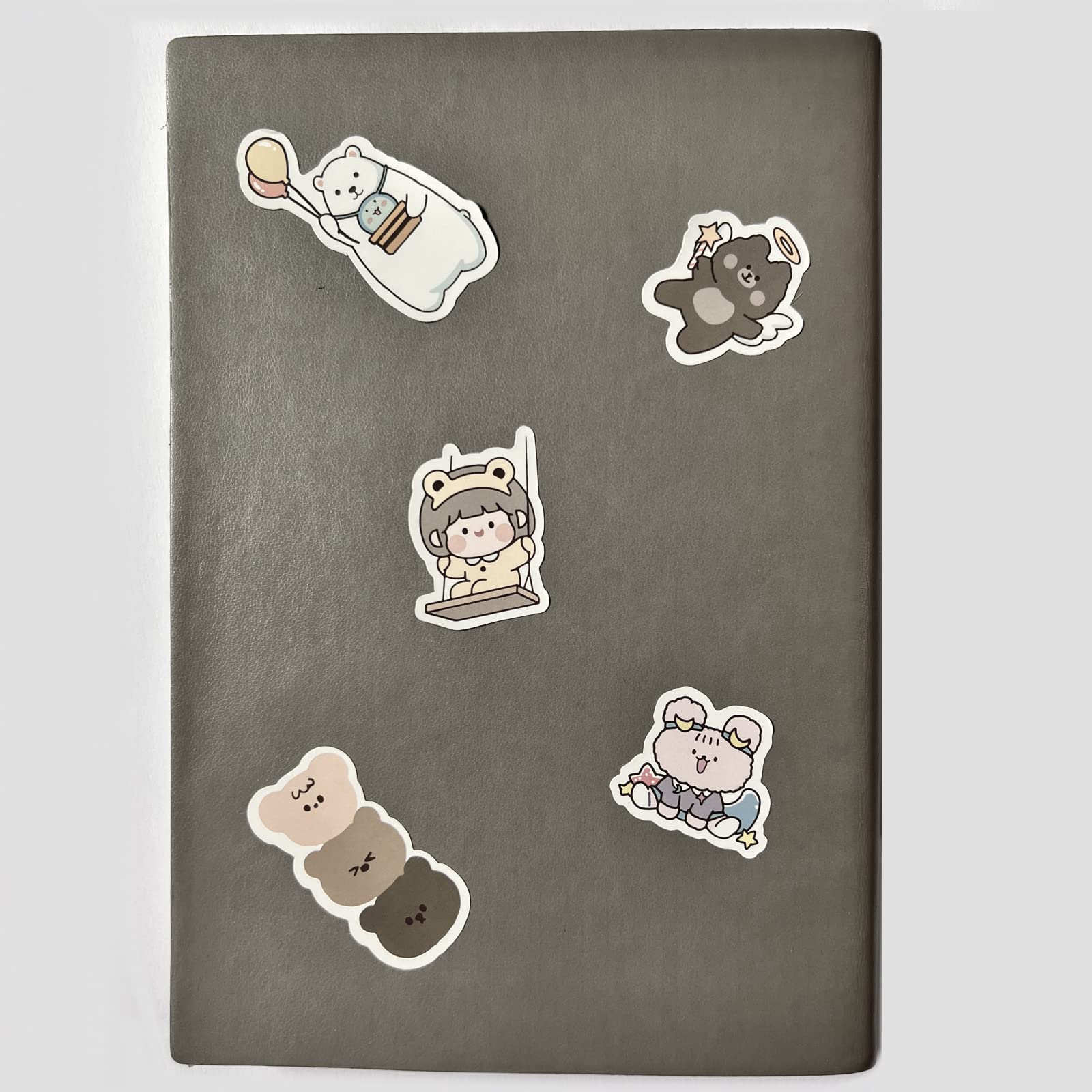 100 PCS Kawaii Bear Stickers Cute Animal Waterproof Stickers Korean Bear Stickers Kawaii Scrapbook Papers for Girls Teens Water Bottles Luggage Decoration