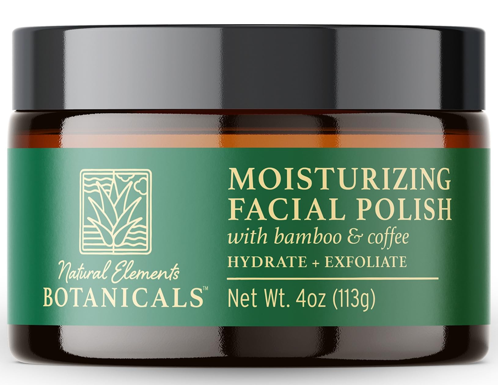 Natural Elements Botanicals Moisturizing Facial Polish, Gentle Face Scrub, 2-in-1 Facial Scrub, Hydrating & Exfoliating Face Scrub, Facial Exfoliator w/Bamboo & Coffee, 2 oz