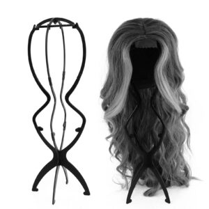 piesoyri tall wig stands, high wig holders for long wigs, 19.7", portable collapsible wig stands for storage, display (2 count-pack)