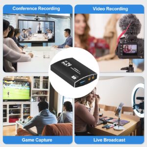 MOYOON Capture Card USB 3.0, 4K HDMI Video Capture Card to USB/Type-C with Microphone & HDMI Loop-Out, Capture Card 1080p 60fps for streaming, Compatible with Nintendo Switch/Game Console/Phone