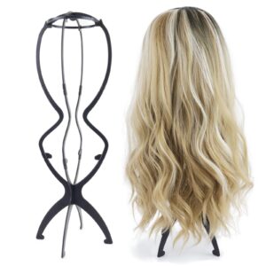 PIESOYRI Tall Wig Stands, High Wig Holders for Long Wigs, 19.7", Portable Collapsible Wig Stands for Storage, Display (2 Count-Pack)