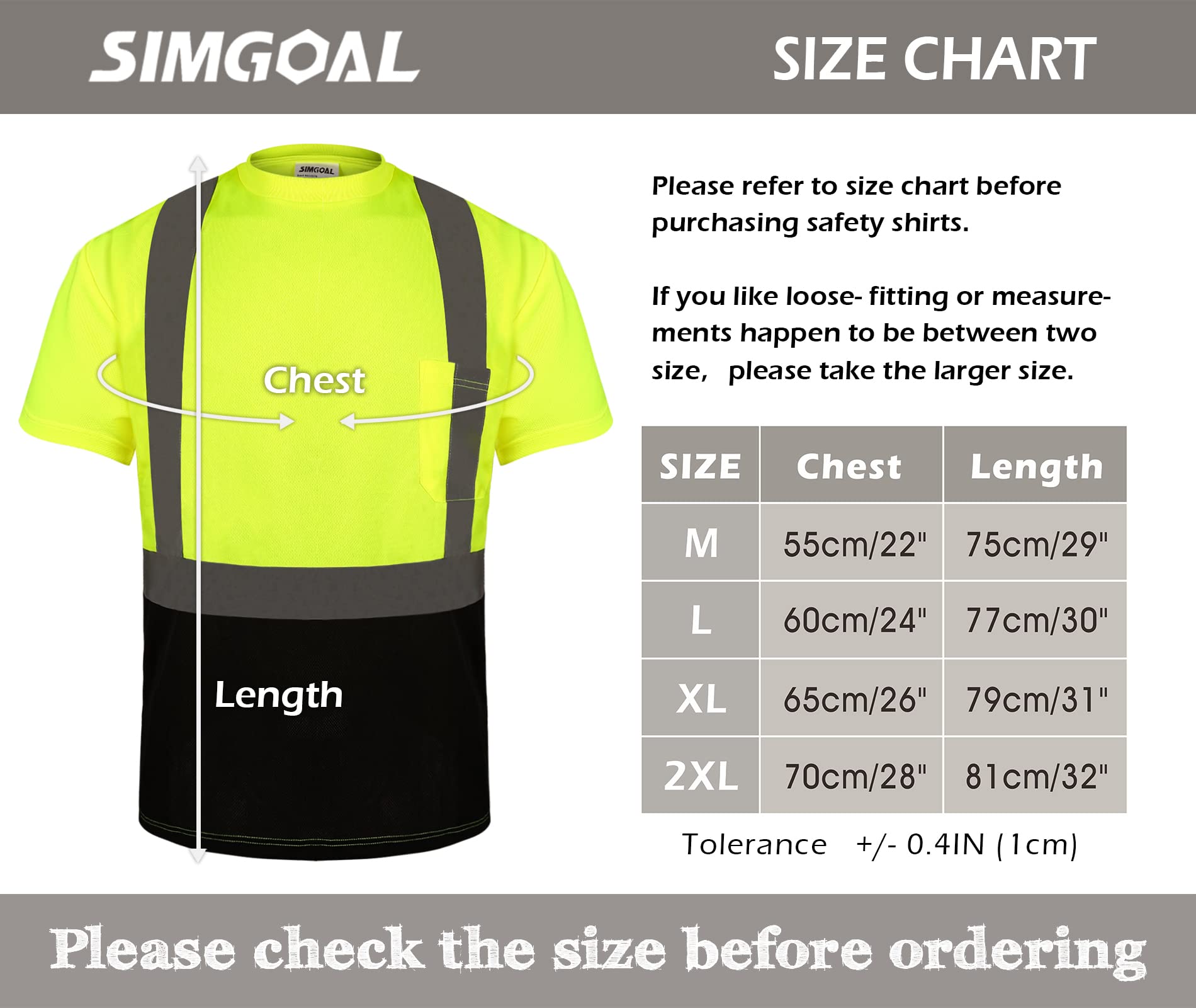 SIMGOAL High Visibility Short Sleeve Safety Shirt,3 Packs Yellow&Black,XXL,Breathable Unisex 360°Reflectivity Short Sleeve T Shirt with Front Pocket for Work Volunteer Guard Construction,Fast Dry