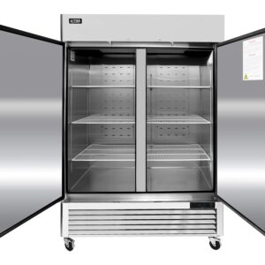 KITMA 2 Door Commercial Freezer 54" Commercial Reach-in Freezer Cooler, Commercial Fridge with LED Lighting, 49 Cu. Ft