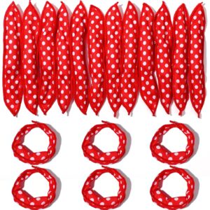 48 pcs soft sleep hair rollers foam pillow stain heatless curlers diy sponge hair rollers flexible hair styling tools for long hair women girls hair curling(polka dot,cloth cover)