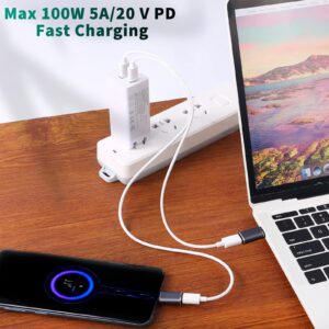 YoungSelly (2Pack Straight Adapter +Extra 2 Plugs) USB C Magnetic Adapter and USB C Connector,Support Thunderbolt 4,USB4.0, PD 100W Quick Charge Compatible with MacBook and More USB C Devices.