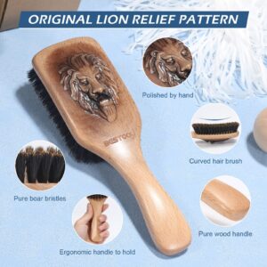 BESTOOL 100% Pure Boar Bristle Hair Brush - Premium Design for Fine to Medium Hair, Enhancing Texture and Vibrancy