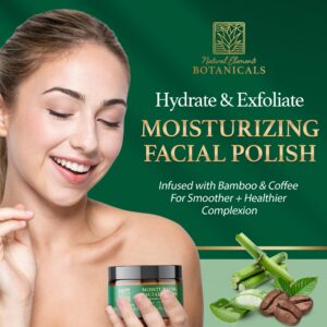 Natural Elements Botanicals Moisturizing Facial Polish, Gentle Face Scrub, 2-in-1 Facial Scrub, Hydrating & Exfoliating Face Scrub, Facial Exfoliator w/Bamboo & Coffee, 2 oz